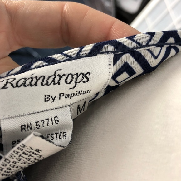 Papillon Blanc | Dresses | Raindrops By Papillon Navy White Dress ...